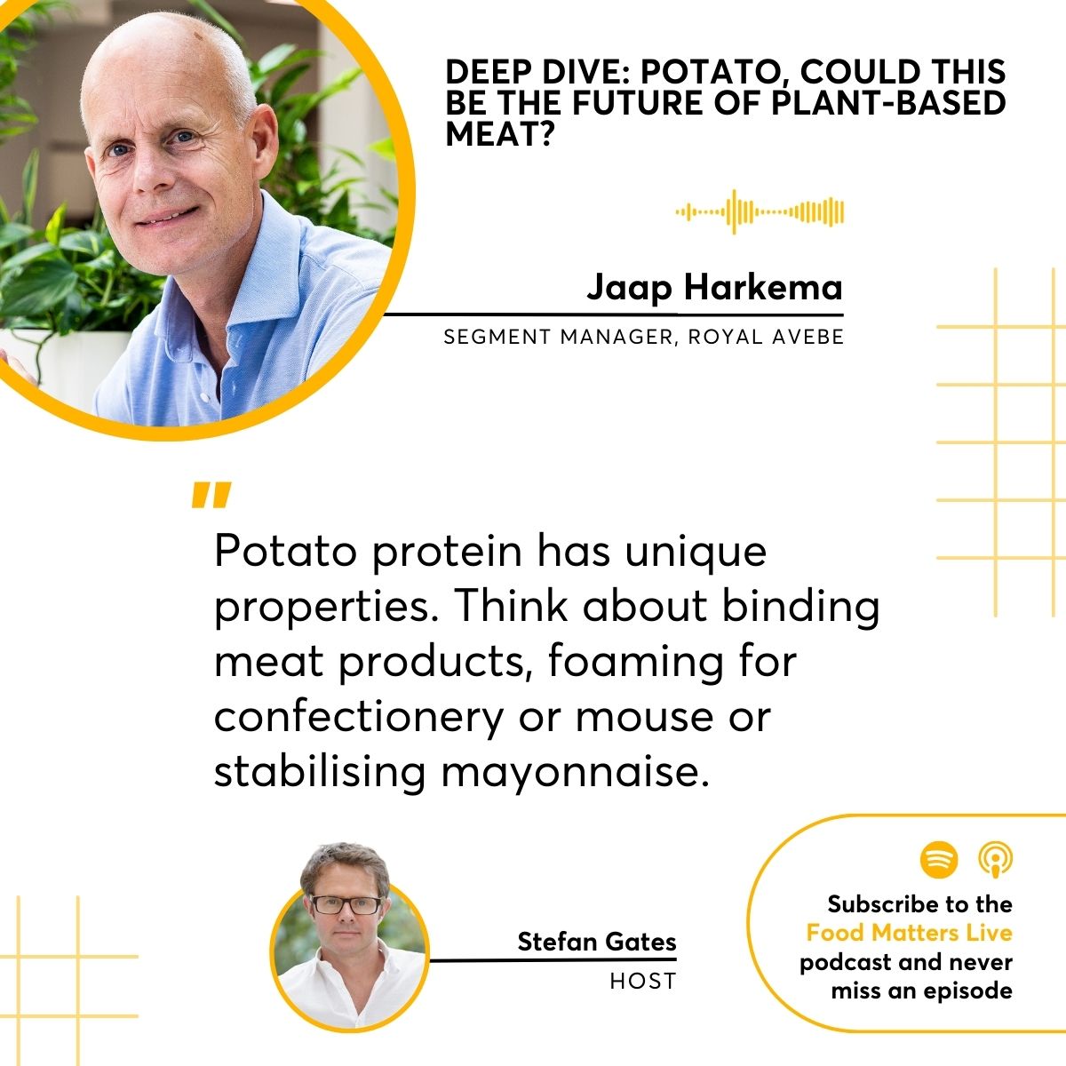 Royal Avebe talks potatoes on the Food Matters Live Podcast - Avebe